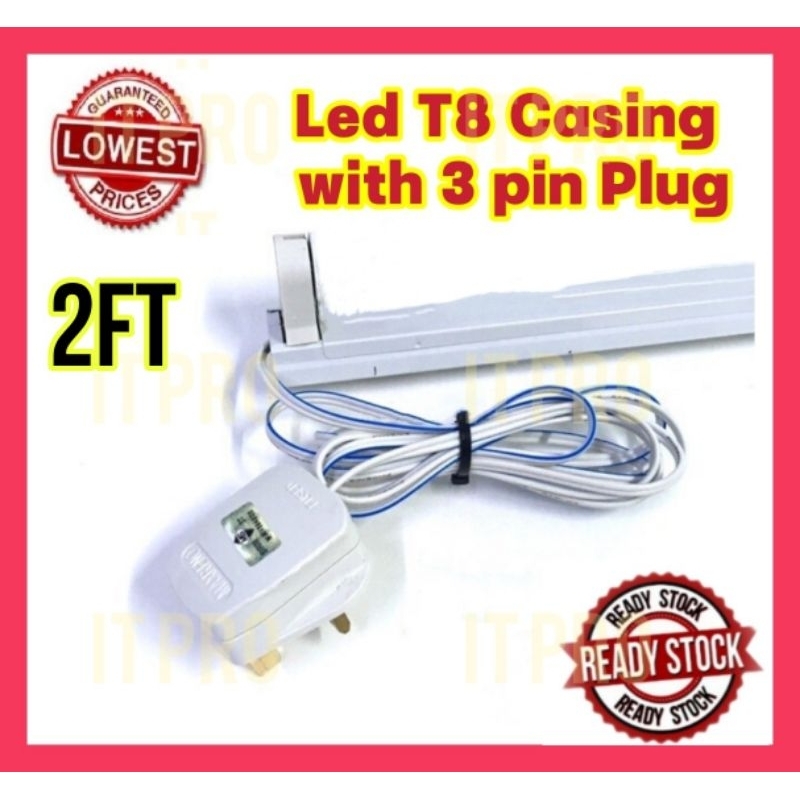 PRO (2ft) LED T8 Install Ready Plug in 2 Feet Kalimantang Lamp Ceiling ...