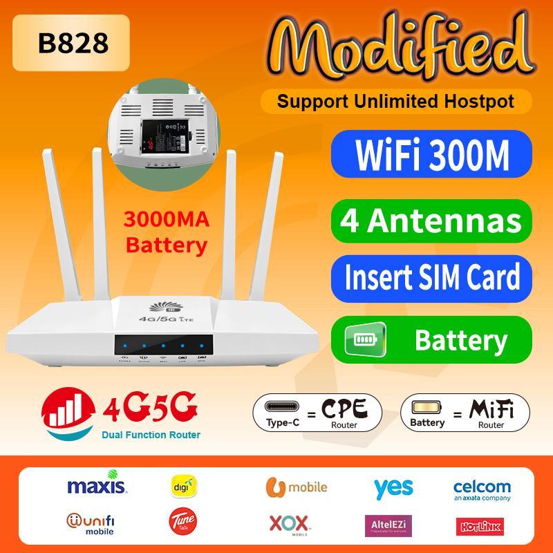 4G LTE Wireless Modified Modem Router Support Unlimited Wifi Hotspot Sim Card Router B828 Dual ...