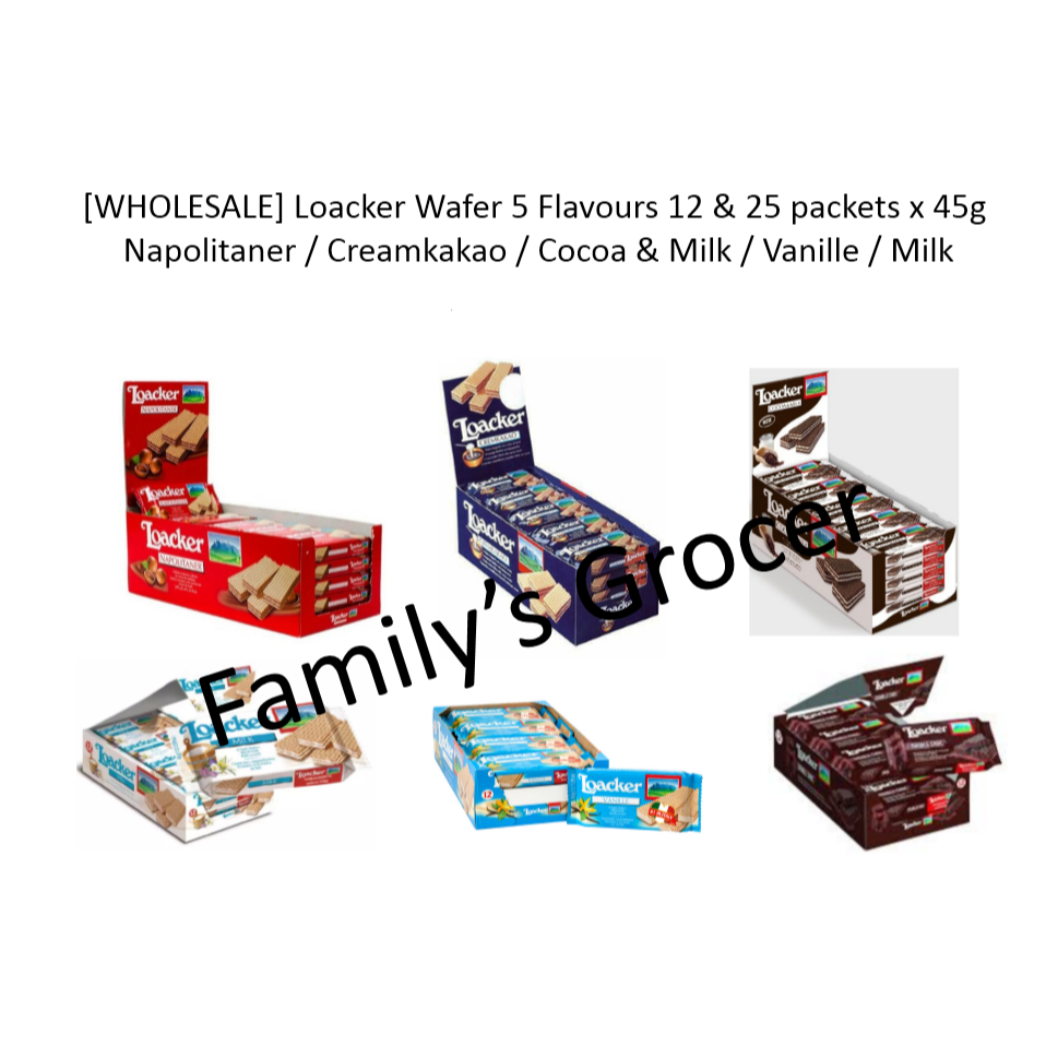 Loacker Wafer 5 Flavours 12 & 25 packets x 45g - Napolitaner ...