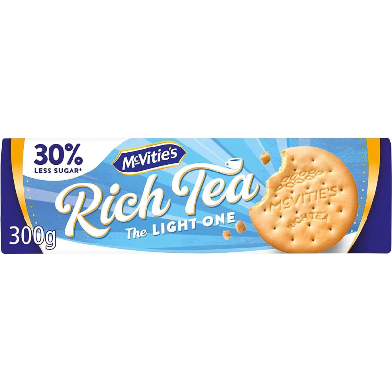Mcvitie's Rich Tea Biscuits The Light One 30% Less Sugar 300gram ...