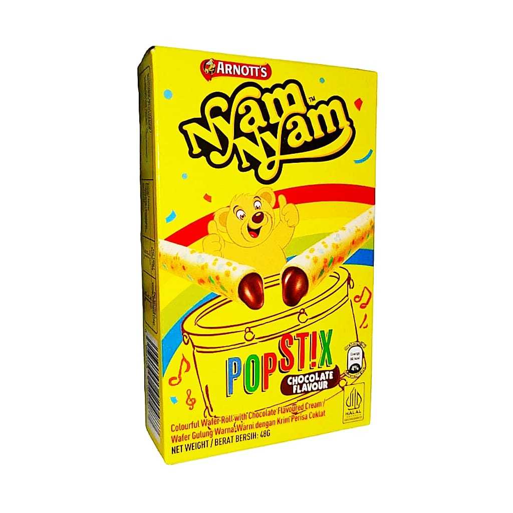 48g Arnott's Nyam Nyam Pop Stix Chocolate Flavour Wafer Roll HALAL ...