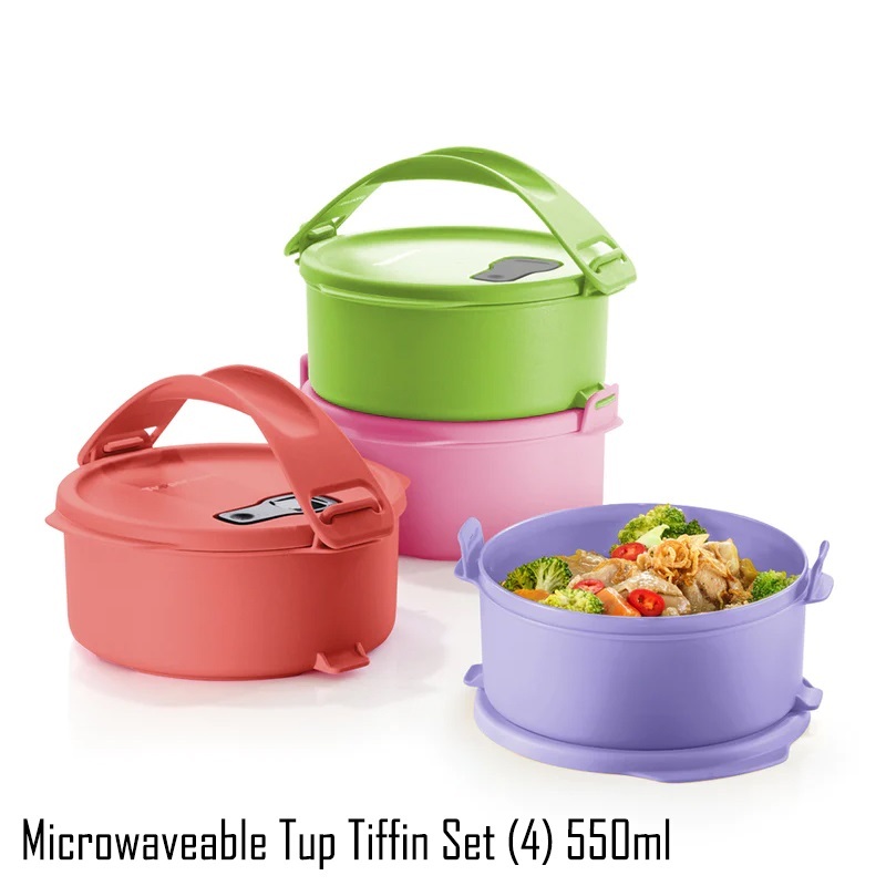 Tupperware Microwaveable Tup Tiffin Set (4) 550ml - 1 set New Catalog ...
