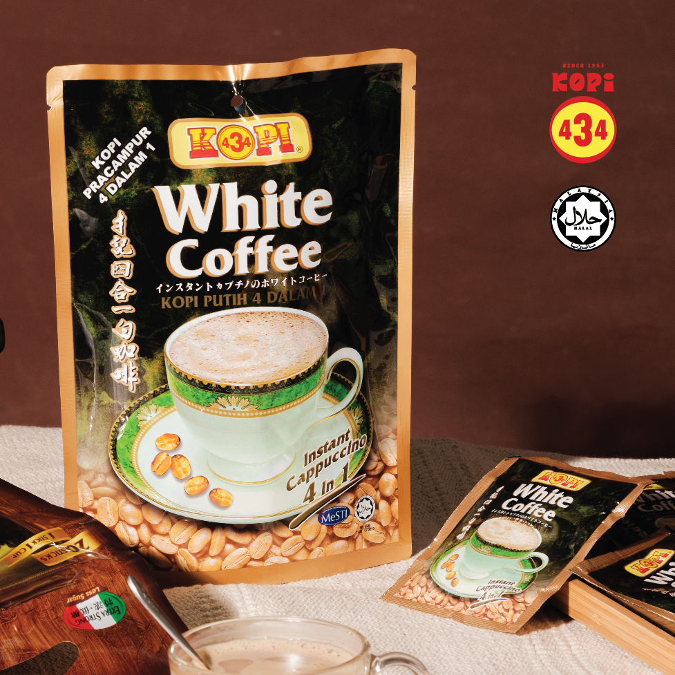 【HALAL】SAI KEE CAFE KOPI 434 MUAR CAPPUCCINO 4IN1 INSTANT WHITE COFFEE ...