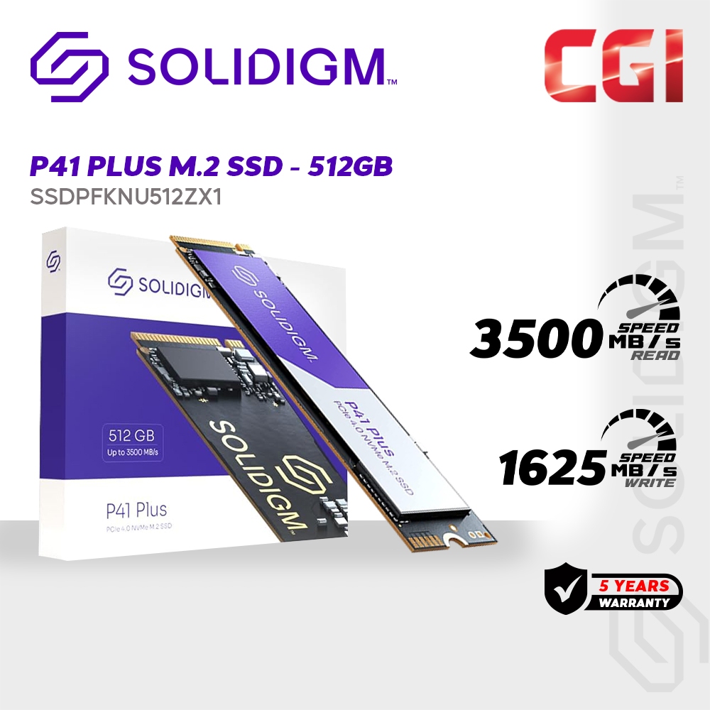 Solidigm P41 Plus 512GB M.2 2280 PCIe 4.0 NVMe Gen4 Internal Solid ...