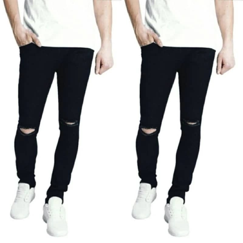 Men's Super stretchable slim fit koyak jeans kain tabal dan soft Rappid ...