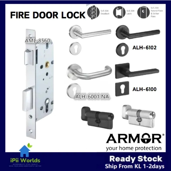 iPii Armor Heavy Duty SUS304 Door Lever Handle Wooden Door or Fire Door ...