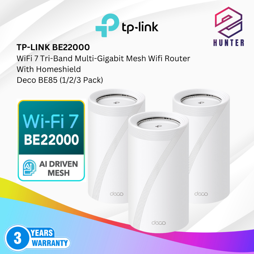 TP-LINK BE22000 WiFi 7 Tri-Band Multi-Gigabit Mesh Wifi Router With ...