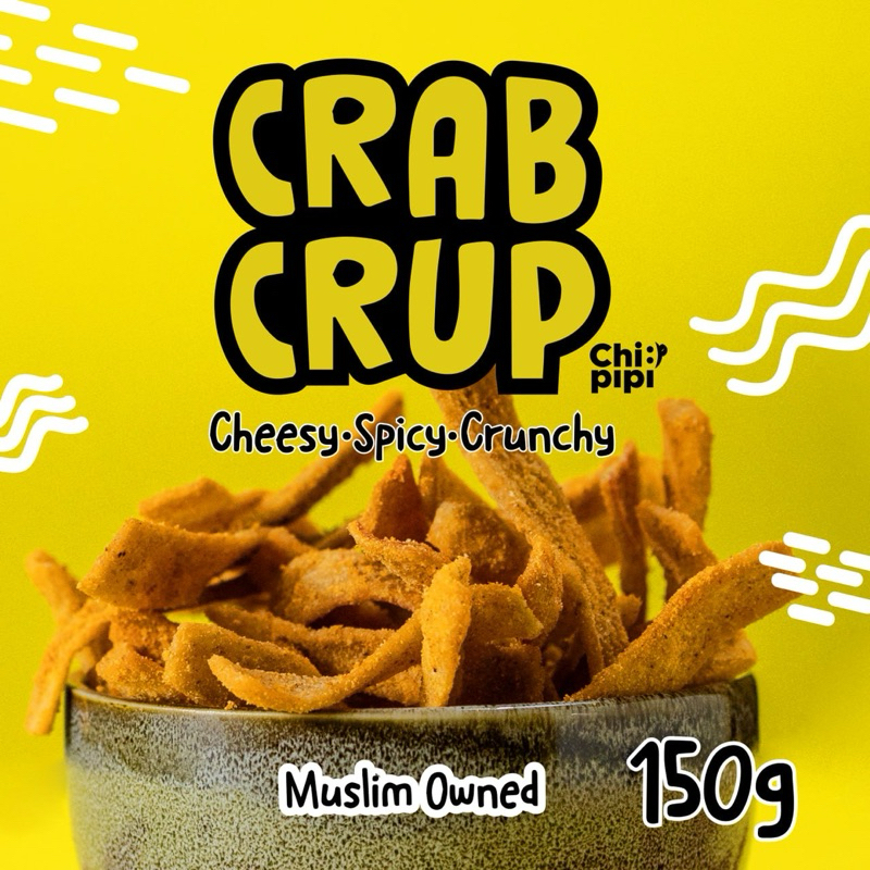 CHIPIPI CRAB CRUP Kerepek Ketam Crab Stick Crispy Cheesy & Spicy 150g ...