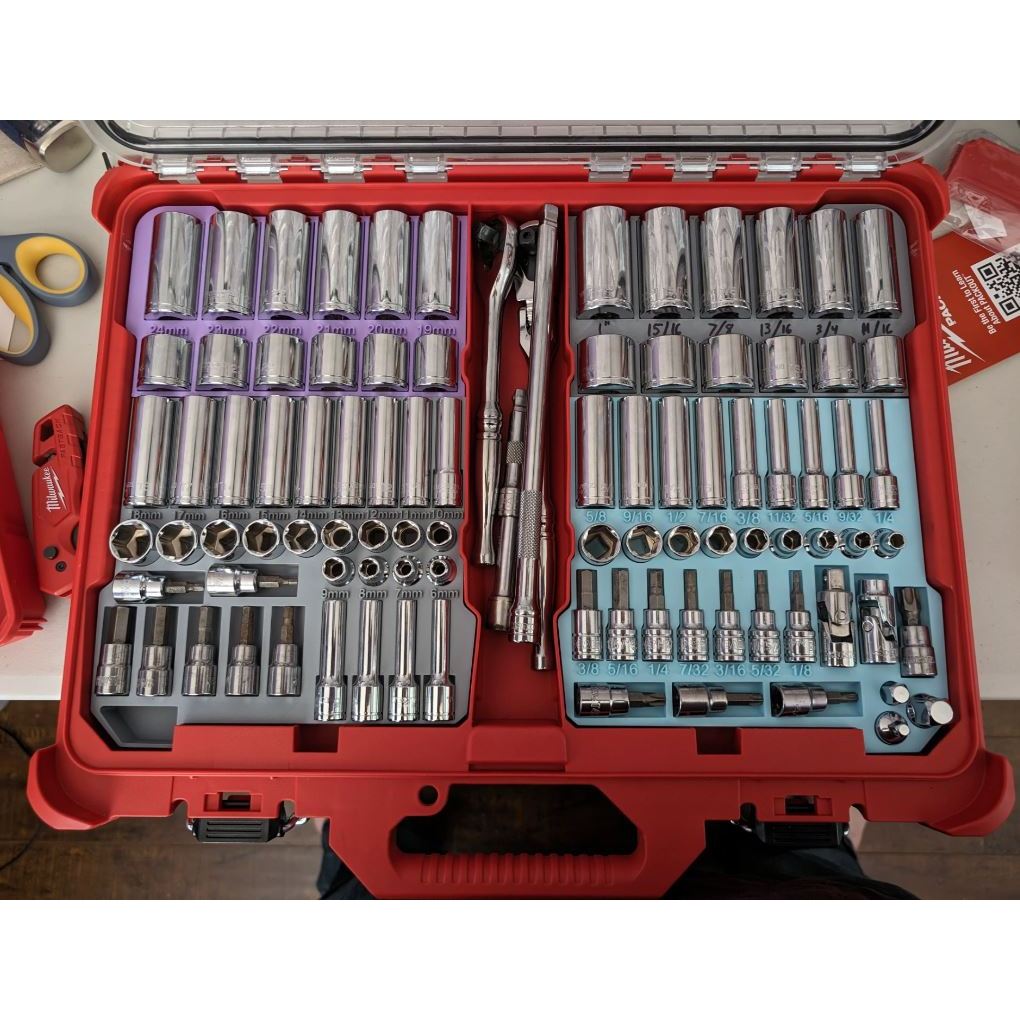 Socket Trays for Milwaukee Low-Profile PACKOUT (Insert Tray Holder ...