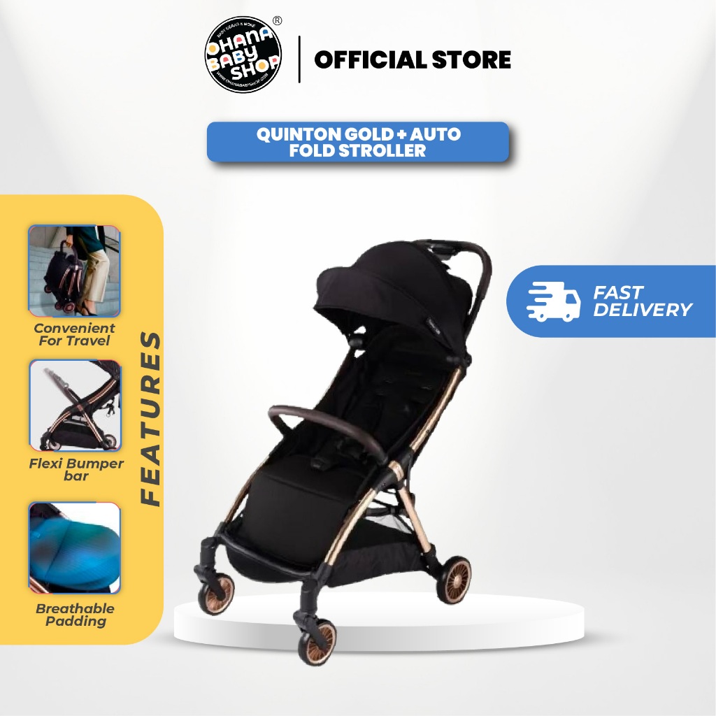 Quinton Gold Plus Auto Fold Stroller | Shopee Singapore