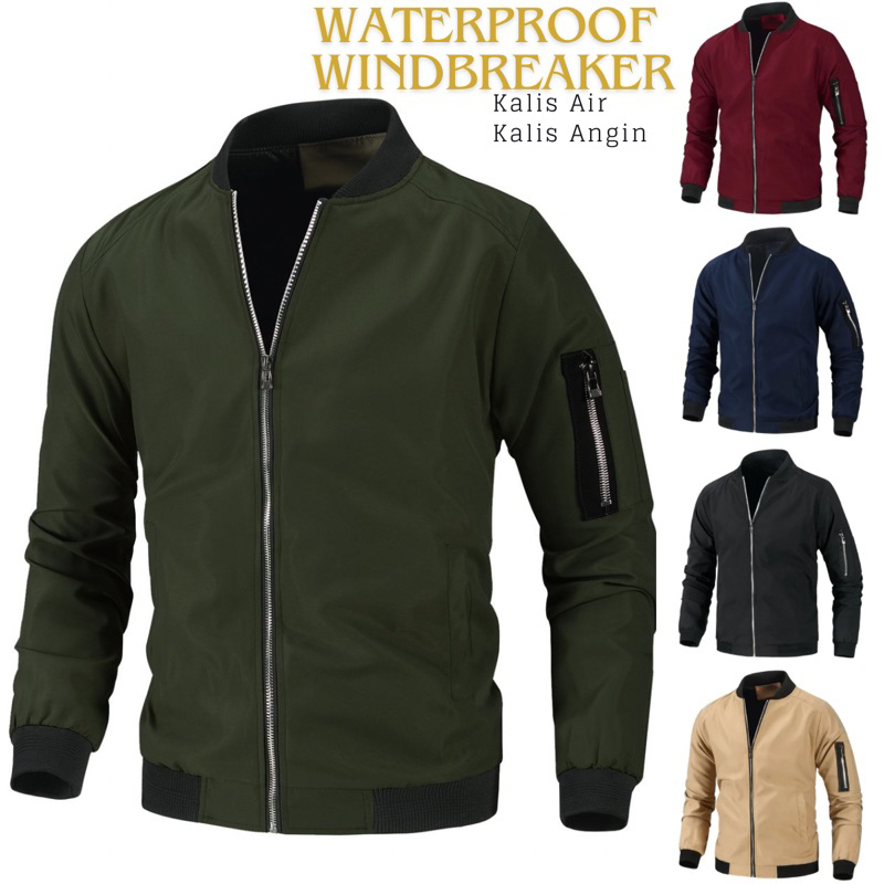 Jaket Lelaki M-6XL Waterproof Motorcycle Jacket men Bomber jacket Slim ...