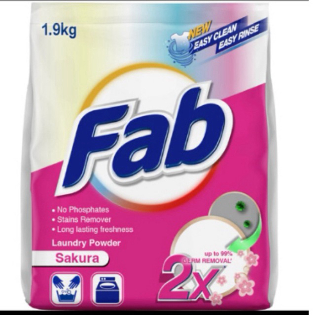 Fab Powder Detergent sakura (2kg) | Shopee Singapore