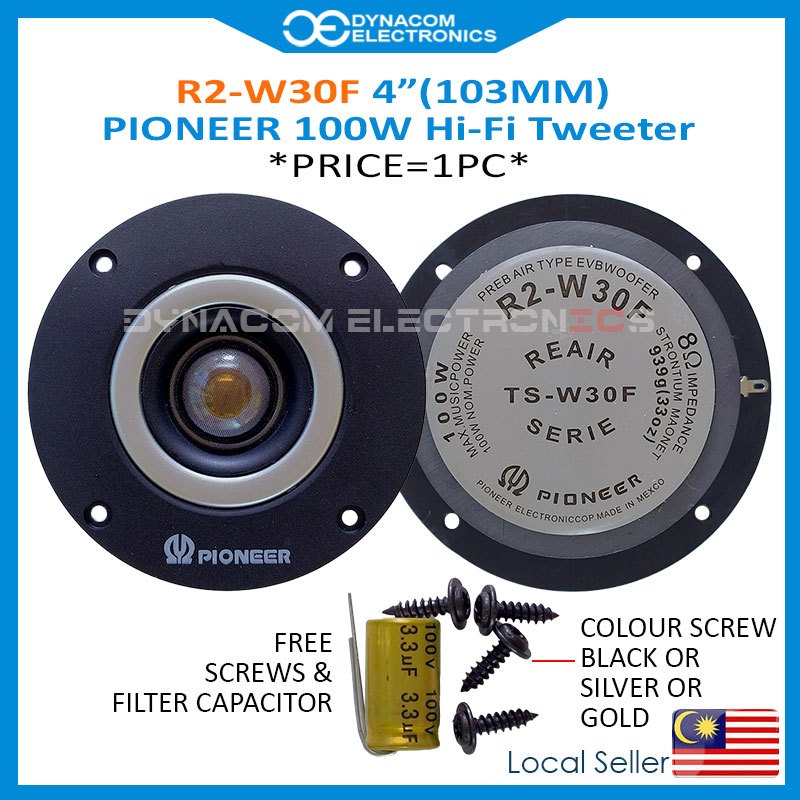 1PC 4” PIONEER 100W HiFi Dome Tweeter DIY Speaker Box Tweeter [Tweeter ...
