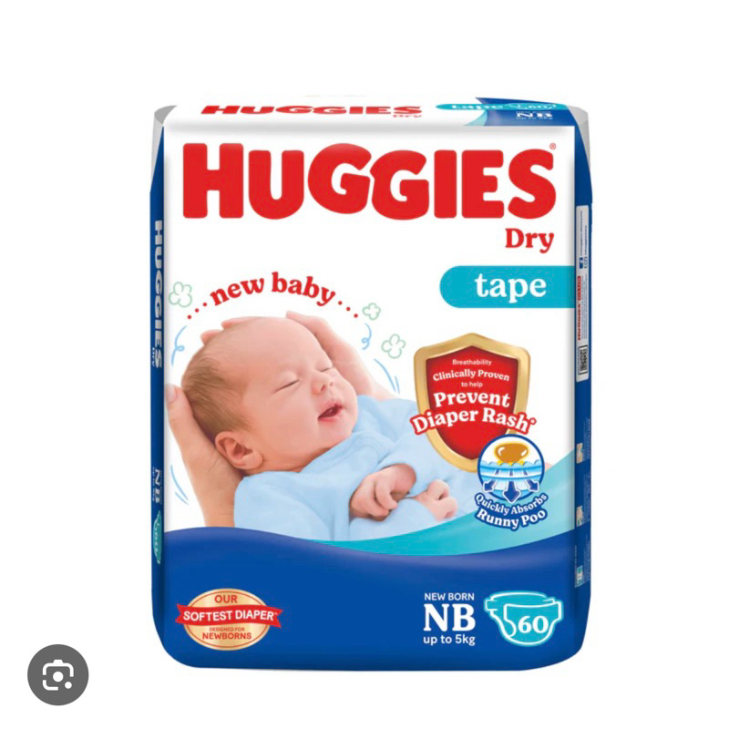 Huggies Dry Jumbo Pack Newborn NB60-Ready | Shopee Singapore