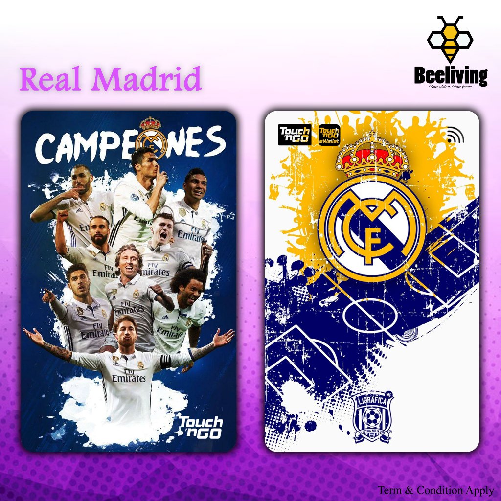 Real Madrid ( SERIES 1 ) - Touch n Go Card Sticker Cover (Waterproof ...