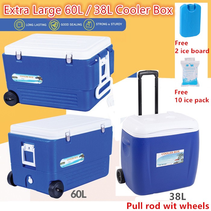 60L 38L Super Big Cooler Ice Box with Wheel Portable Storage Cold Box ...