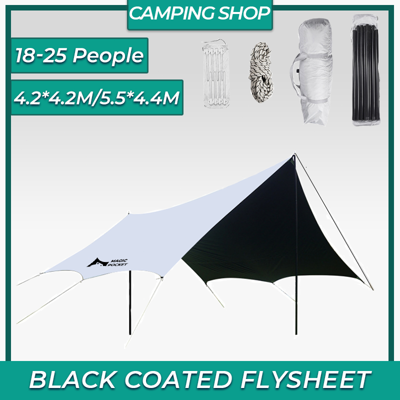 Camping Waterproof outdoor flysheet 5.2x4.5M Tent Butterfly Shape Tarp ...