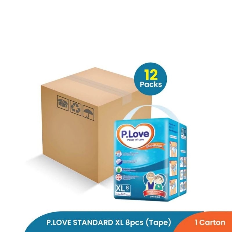 P.Love Adult Tape Diapers - XL8 (12 Packs) | Shopee Singapore