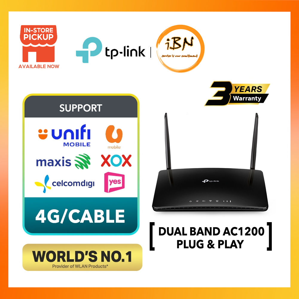 TP-Link 4G+ CAT6 AC1200 ( 2.4Ghz+5Ghz ) Dual Band Gigabit Sim Modem ...
