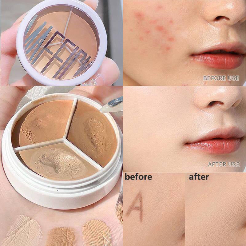 HEYXI THREE COLOUR CONCEALER krim concealer face contour tona kulit ...