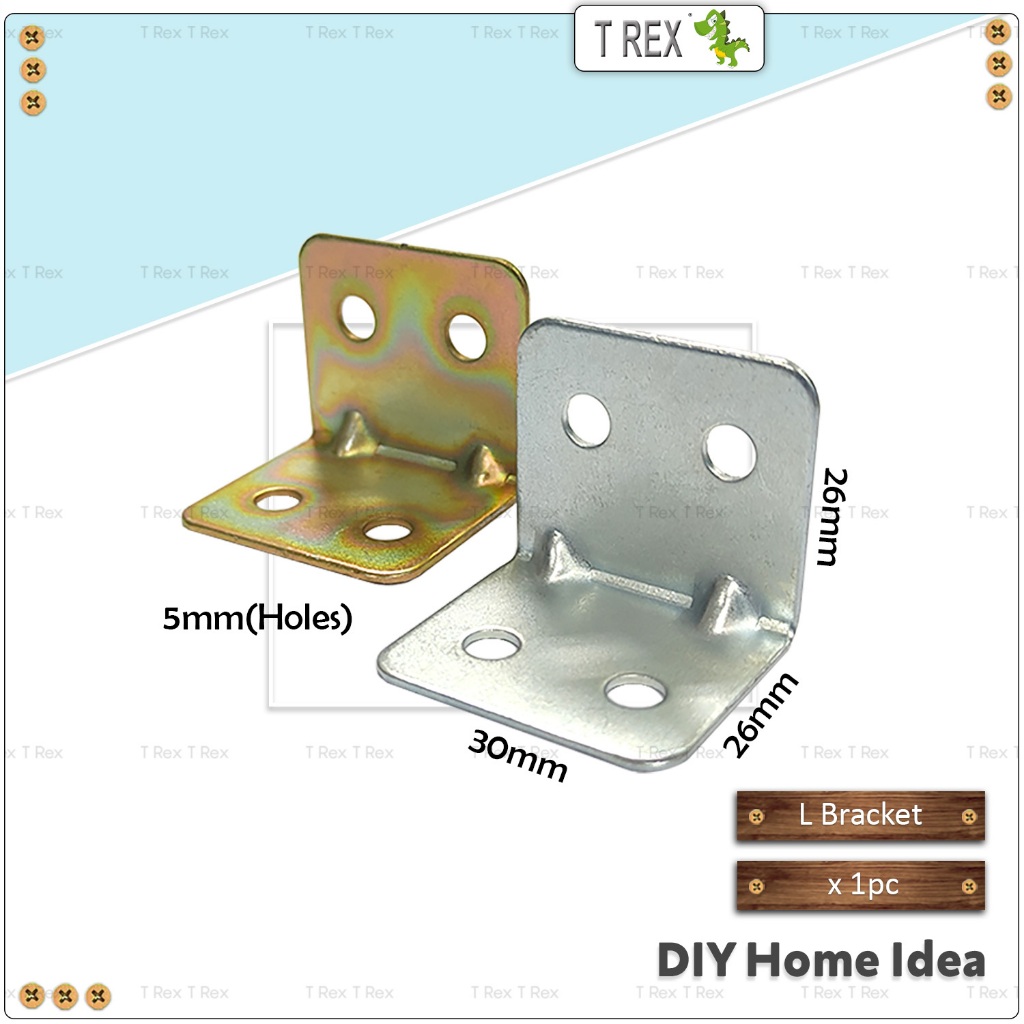 T Rex DIY Steel L Bracket Hardware / Angle L Connector Brace / Metal ...