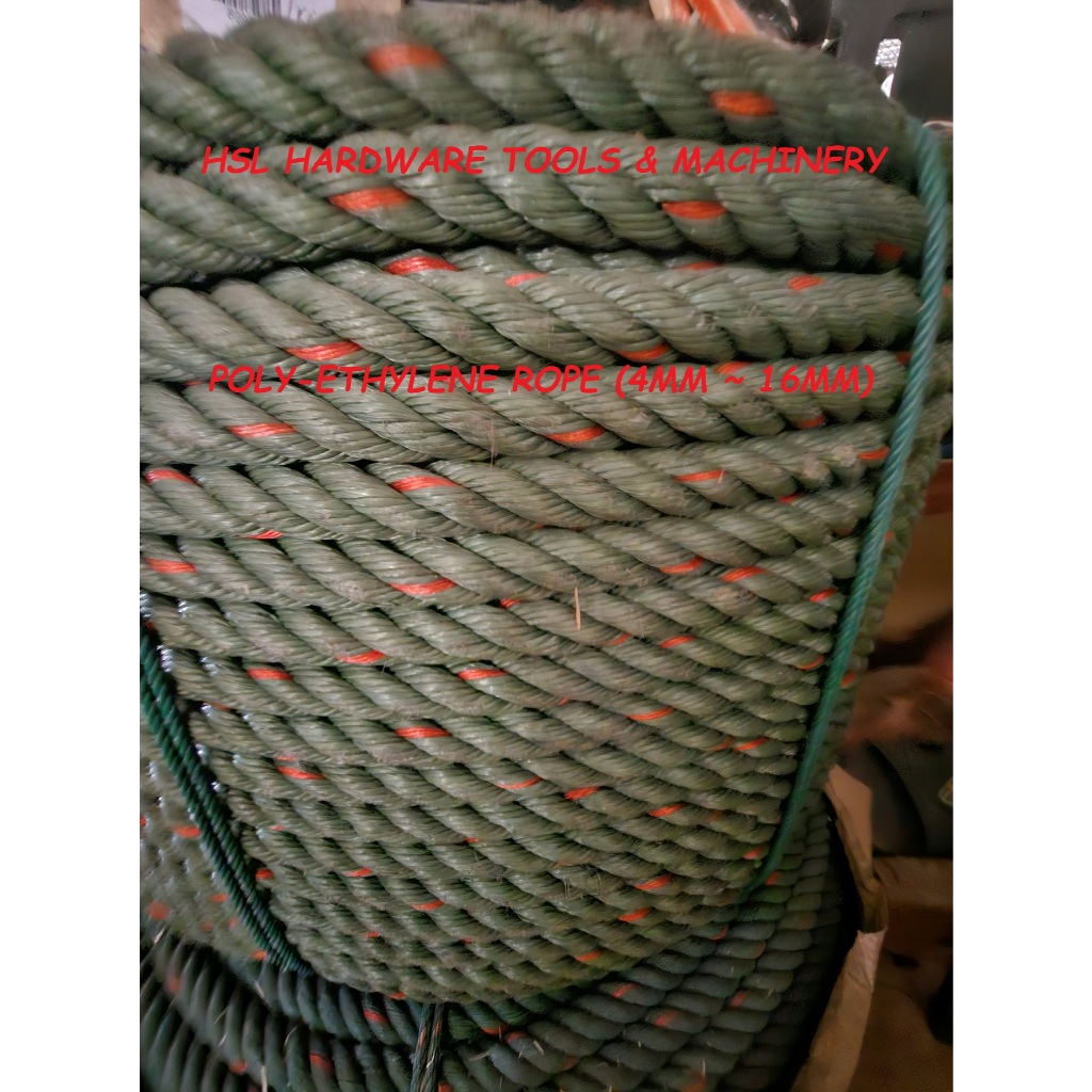 HIJAU Pe NYLON ROPE - 12MM - 16MM GREEN COLOR / LEMBU ROPE - GREEN ...
