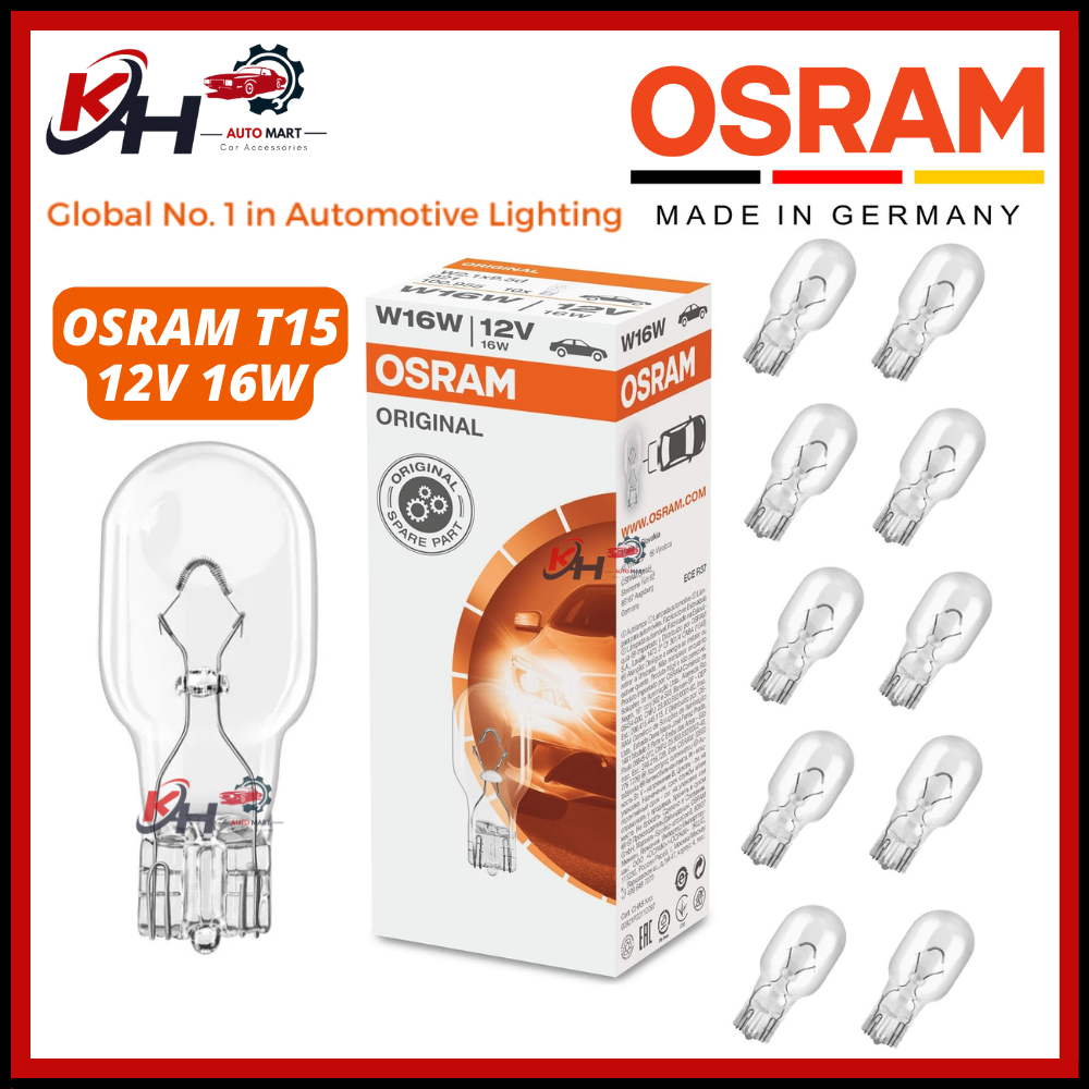 Osram 12V T15 W16W Car Halogen Bulb Perodua Toyota Third Brake Signal Reverse Light MENTOL LAMPU ...