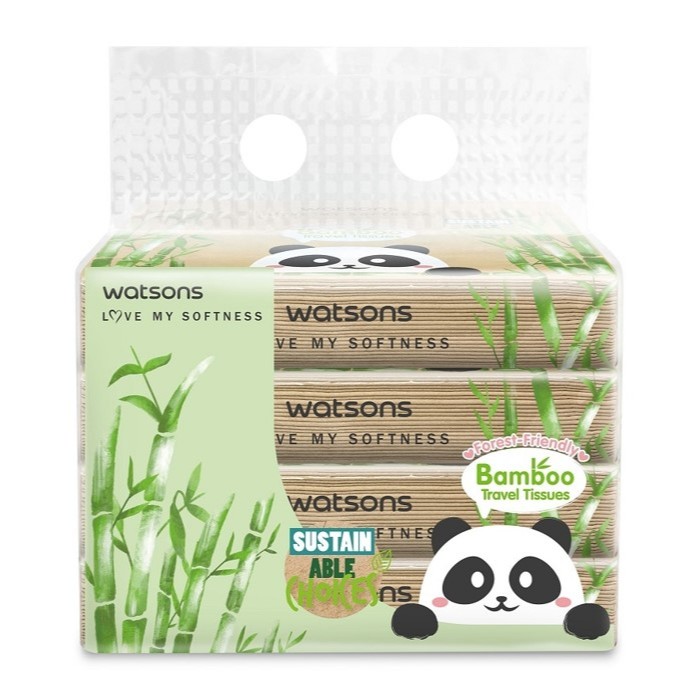 Watsons Forest-Friendly Bamboo Travel Tissues 3PlyX50sX4packs | Shopee ...