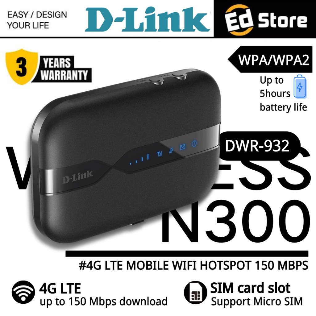 D-Link DWR-932 D3 4G LTE Portable Mifi Wireless Modem Wifi Router for ...