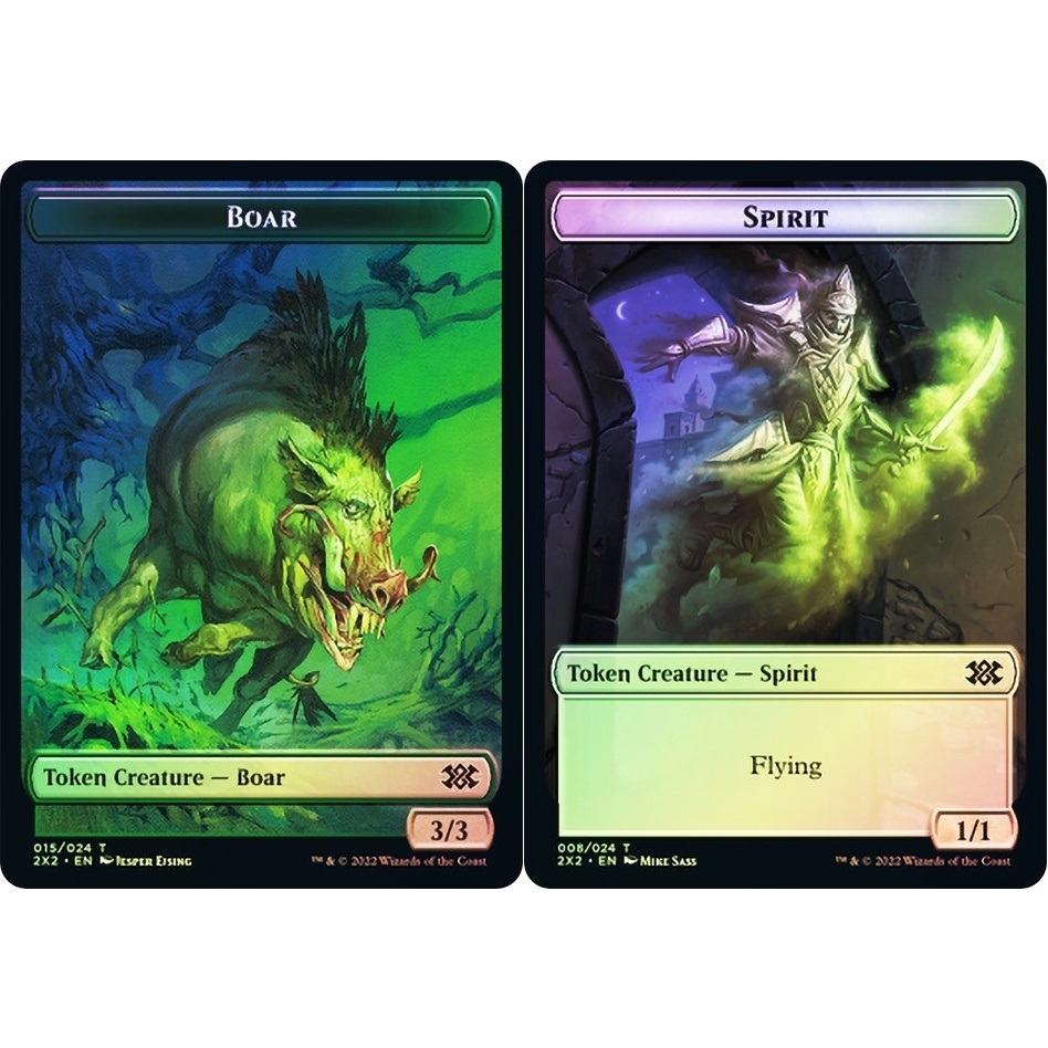 {Boar Token} // {Spirit Token} (White) - Double Masters 2022 (Foil) MTG ...