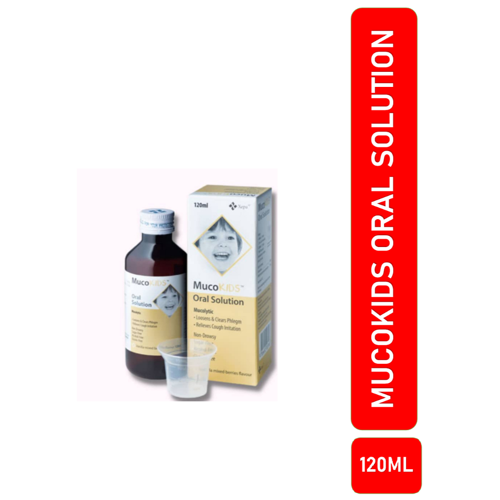 MUCOKIDS ORAL SOLUTION 120ML EXP : 08/2025 (NON-DROSY/SUGARFREE ...