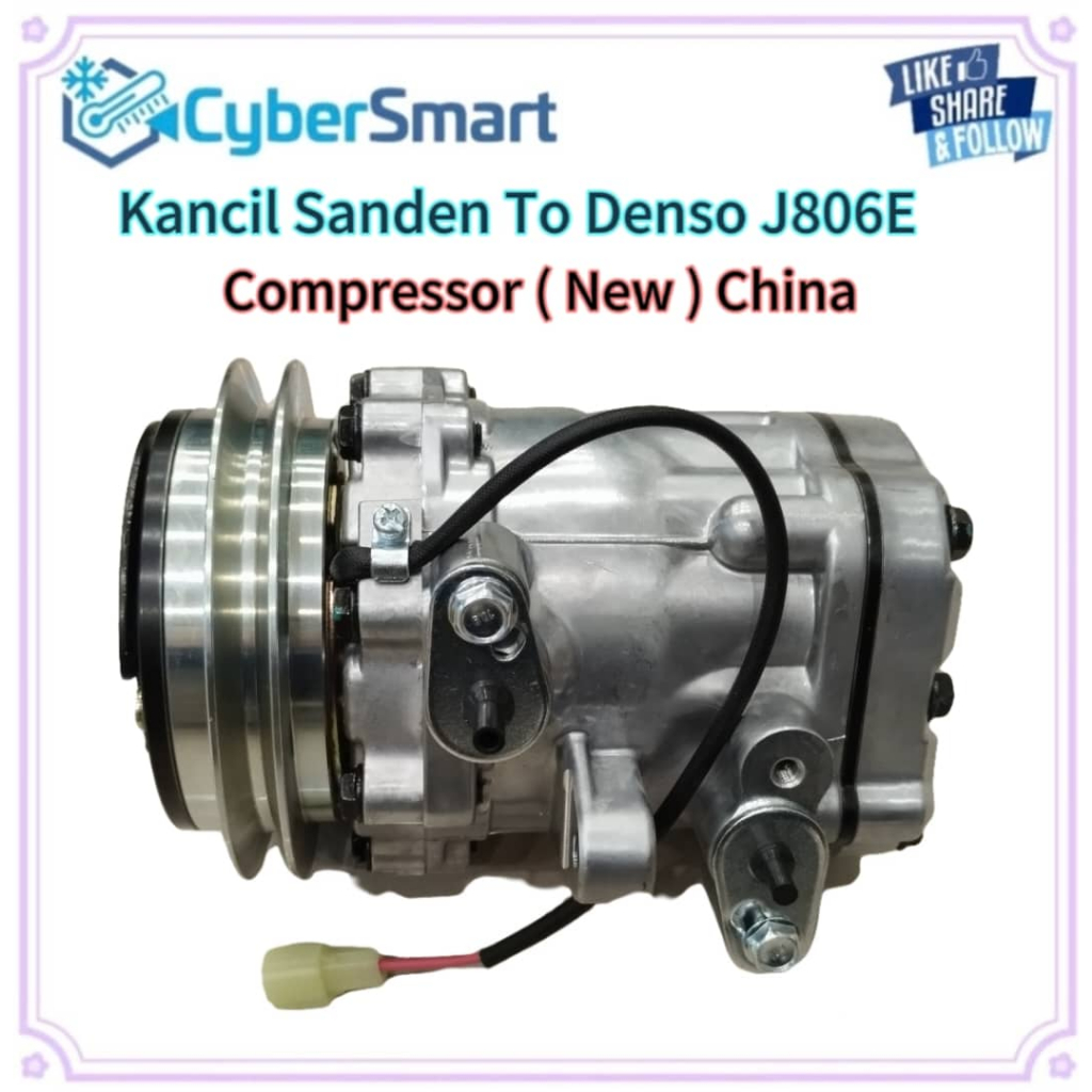 PERODUA KANCIL SANDEN TO DENSO J806E COMPRESSOR (NEW)-CHINA-FDS-13-0083 ...
