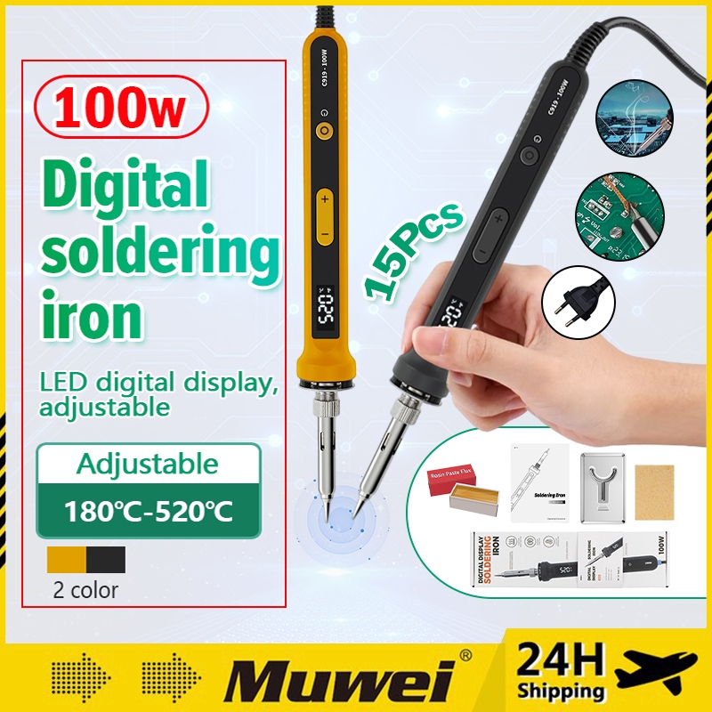 100W Digital Electric Soldering Iron Kit Set Temperature Adjustable ...