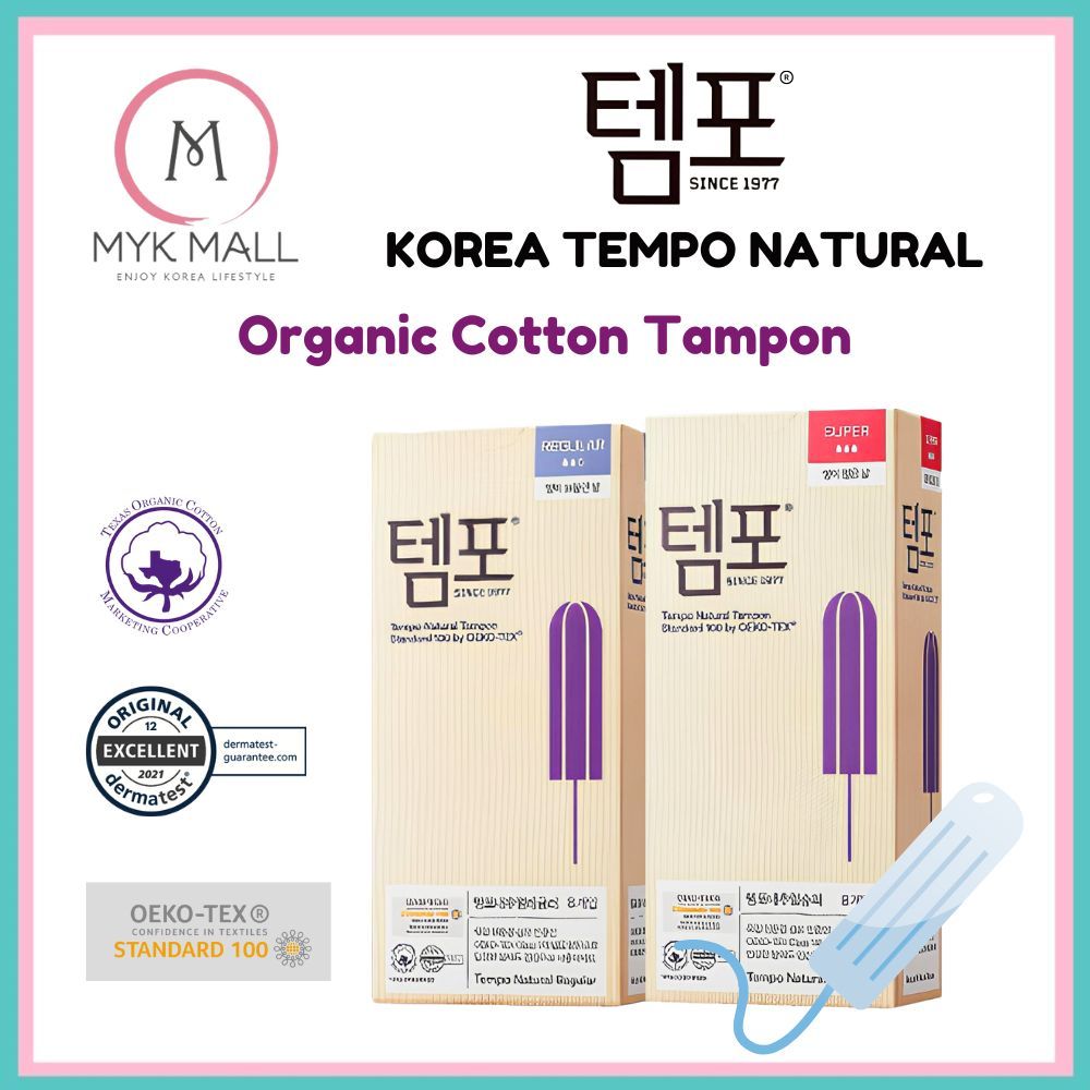 Korea Tempo Natural Organic Cotton Tampon (Regular/Super) | Shopee ...