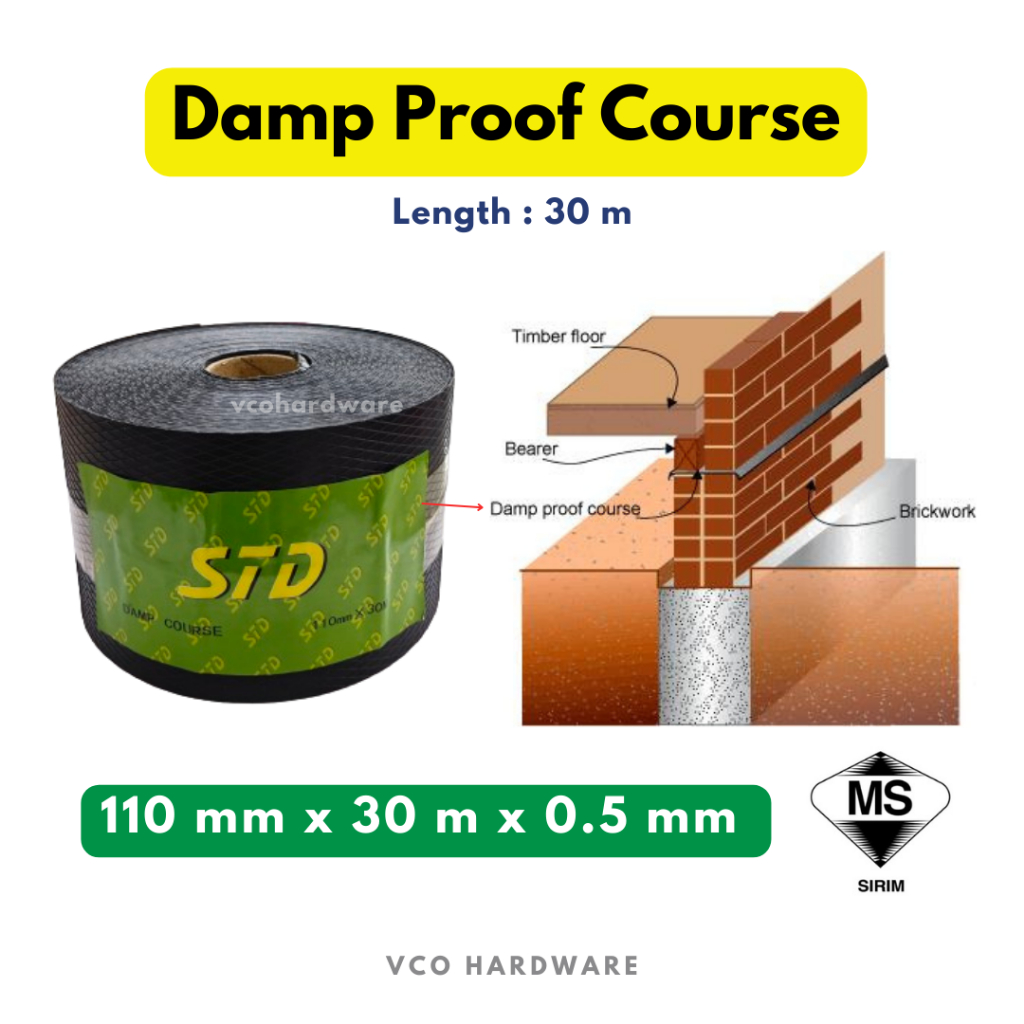 110 mm x 30 m x 0.5 mm STD DPC Ecothene Damp Proof Course (SIRIM ...