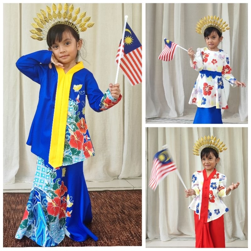Merdeka clothes, Merdeka Batik Kebaya, Merdeka Peplum for children of ...
