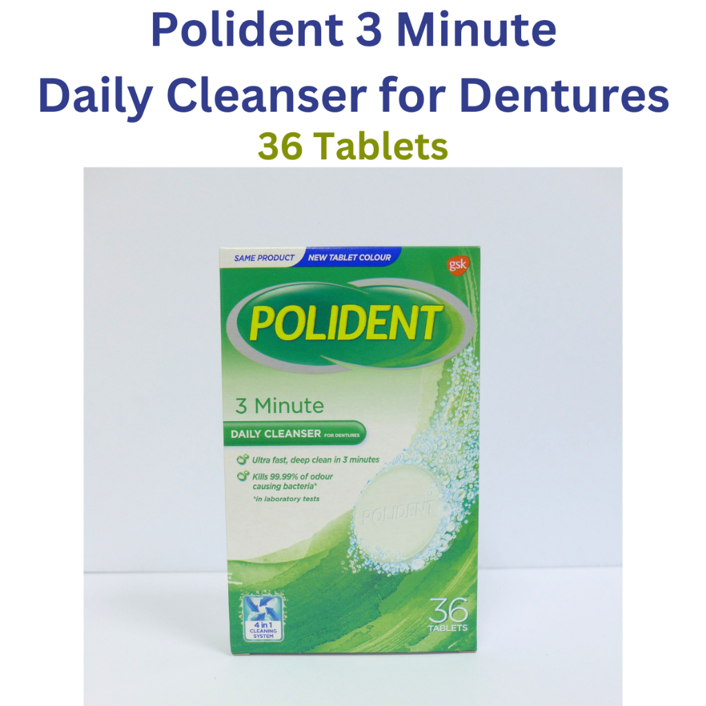 POLIDENT DENTURE CLEANSER(36 TABS) suitable for retainers, sportsguards ...