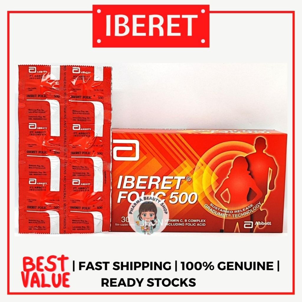 Iberet Folic 500 30s (film-coated tablets) | Shopee Singapore