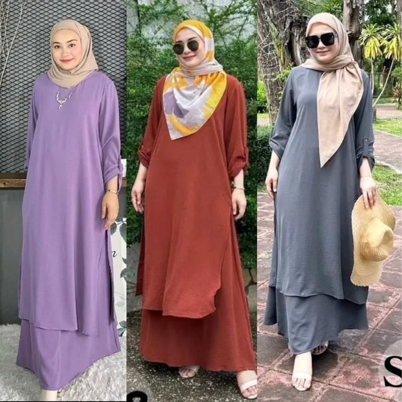 Baju Suit Set bella muslimah fashion women clothing sets Cey ironless ...