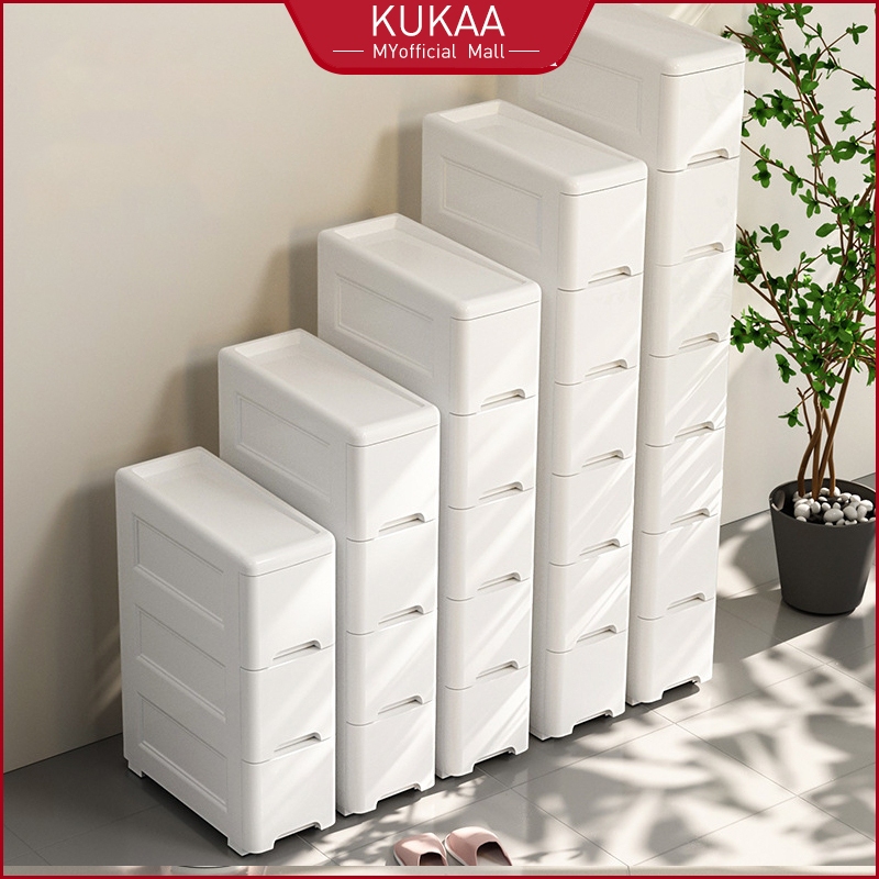 5 Tier Plastic Slim Drawer Box Storage Cabinet Organizer Rak Tudung ...