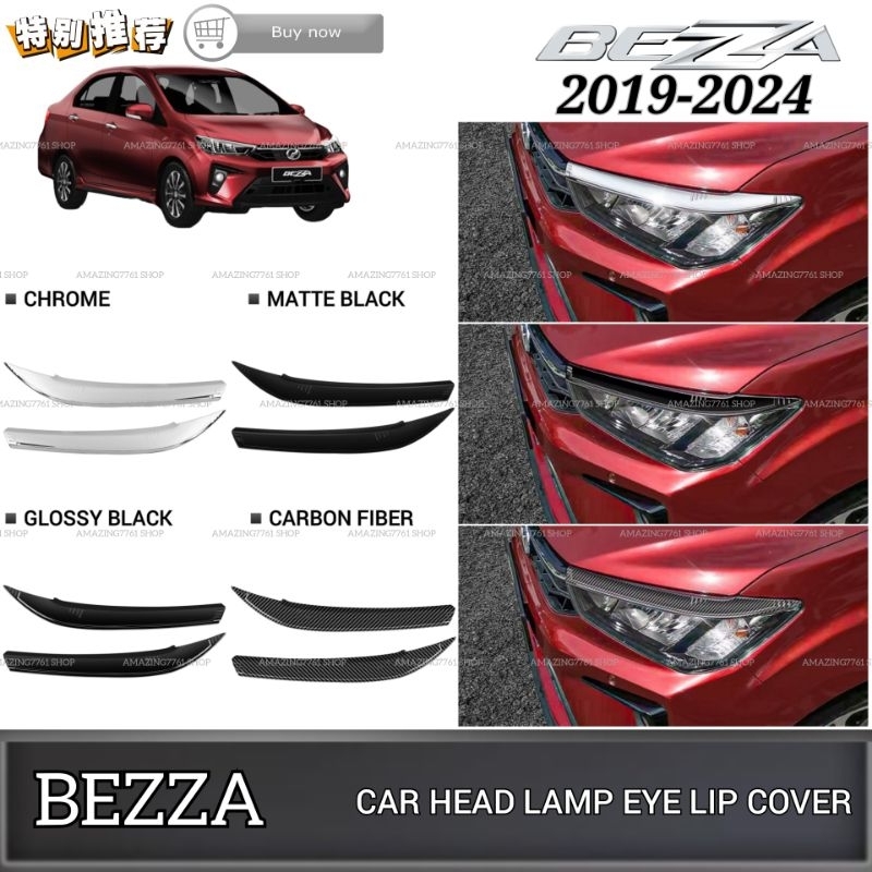 AMAZING PERODUA BEZZA FL 2019-2024 CAR HEAD LAMP EYE LIP COVER SPORTIVO ...
