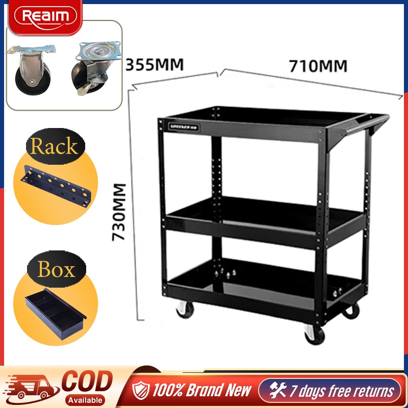 3 Layer Tool Box Trolley Tool Cart Trolley Service Cart Metal Steel ...