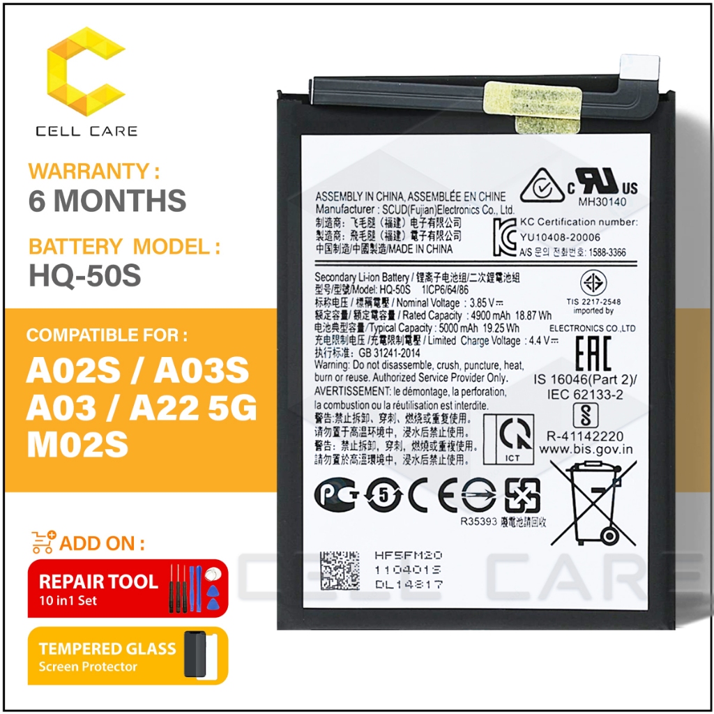 Battery Bateri FOR SAMSUNG A02S A025 / A03 A035F / A03S A037F/ A22 5G A226B / M02S / A14 4G HQ ...