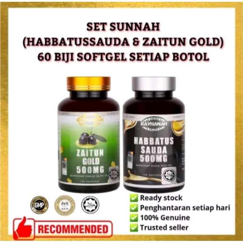New Size Set Sunnah Mini Habbatus Sauda dan Zaitun 60softgels (Olive ...