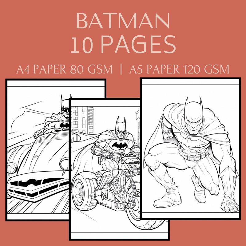 BATMAN COLORING 10 PAGES !!️ COLORED & COLORED PAPER BOOKS FOR ADULT ...