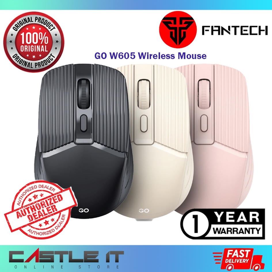 Fantech GO W605 BEIGE / BLACK / PINK Wireless Mouse Mice for OFFICE ...