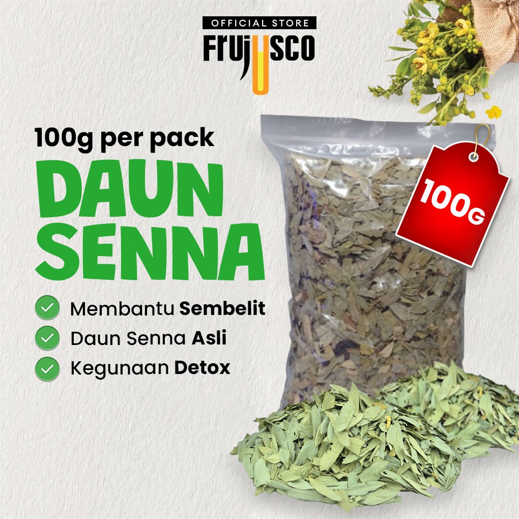 [100g] Frujusco Senna Leaf Tea Herbal Diet Slim Detox Drink Teh Daun ...