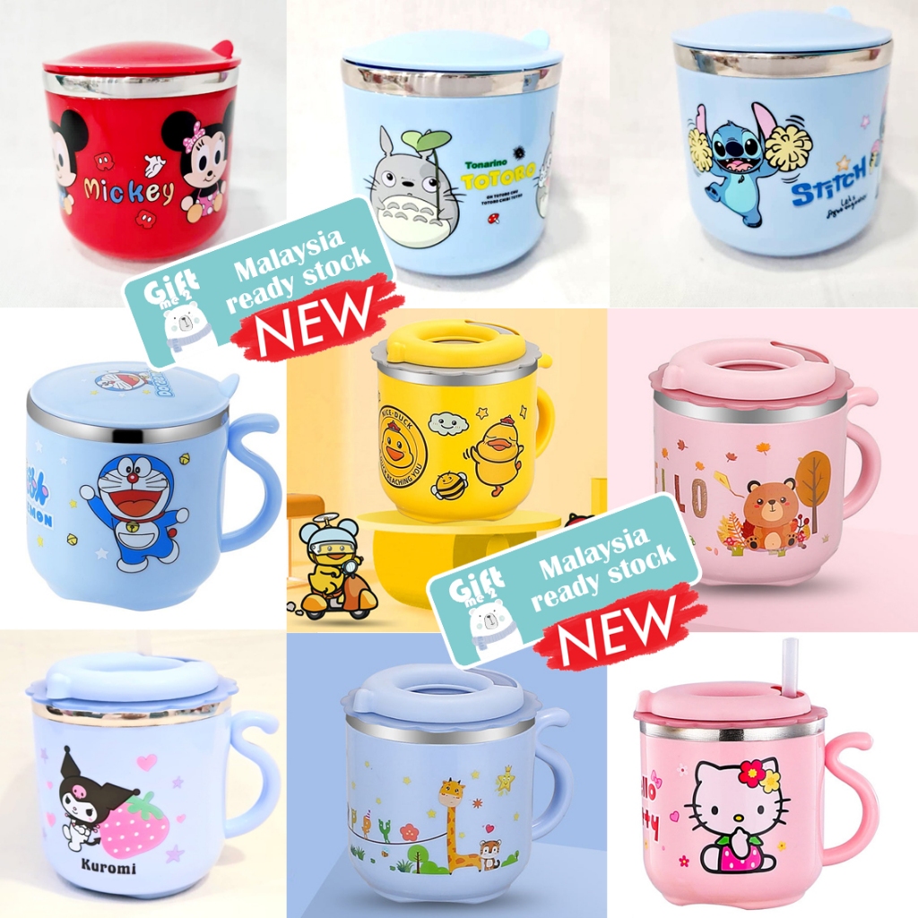 270ml Children stainless steel mug Cartoon Kuromi Melody Kitty Totoro ...