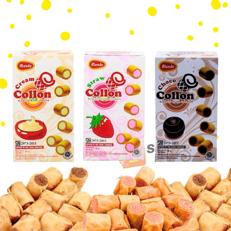 [HALAL] MONDE Collon Biscuit Roll Chocolate/Strawberry/Vanilla 50g ...