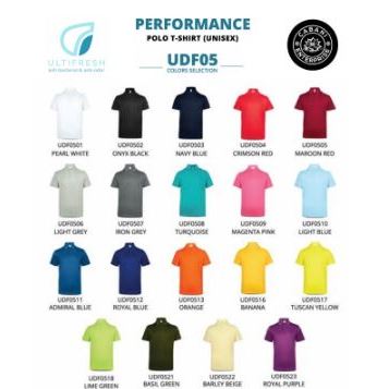 Short Sleeve Polo T-Shirt ULTIFRESH UDF05 Unisex 100%Polyester Anti ...